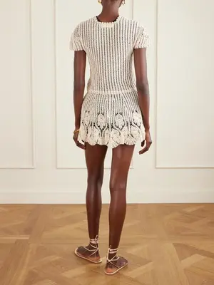 Magda Butrym Short-sleeve Crochet Knit Top