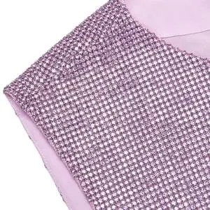 SELF-PORTRAIT Sleeveless Chainmail Top With Rhinestone Embellishment - Lavender