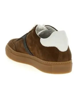 Brunello Cucinelli Embellished Lace-up Sneakers - Brown