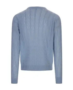 Etro Logo Embroidered Cable-knit Crewneck Jumper