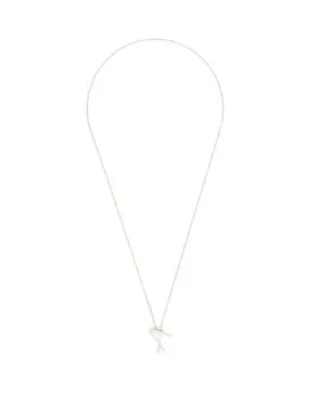 AMI Paris De Coeur Logo Pendant Necklace - Silver