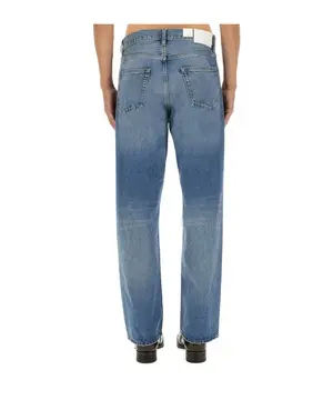 SUNFLOWER Logo Patch Loose Fit Jeans - Blue