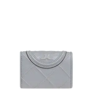 Tory Burch Double T-embossed Leather Wallet - Gray
