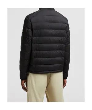 Moncler Quilted Logo Patch Down Jacket - Black