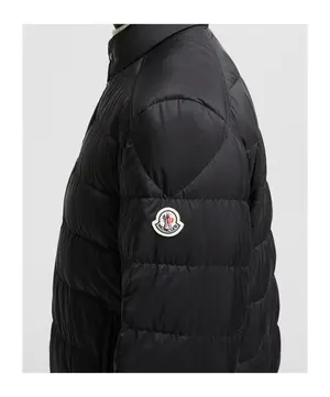 Moncler Quilted Logo Patch Down Jacket - Black