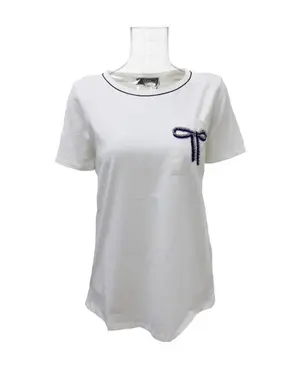Max Mara Short Sleeve T-shirt With Embellished Pocket