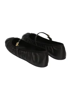 Dolce & Gabbana Dg Logo Plaque Ballet Flats - Black
