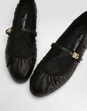 Dolce & Gabbana Dg Logo Plaque Ballet Flats - Black