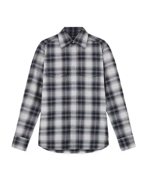 TOM FORD Checked Long-sleeve Shirt - Gray