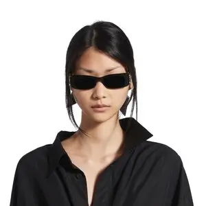 Balenciaga Dynasty Rectangle Sunglasses - Black