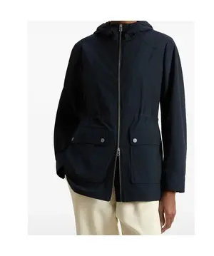 Woolrich Hooded Zip-up Jacket With Drawstring Waist - Black