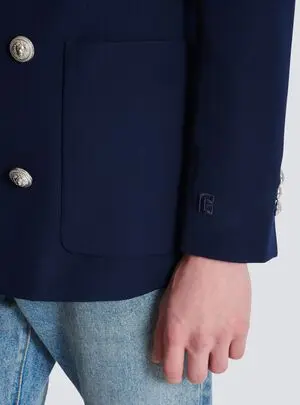 Balmain Double Breasted Long Sleeved Blazer - Navy