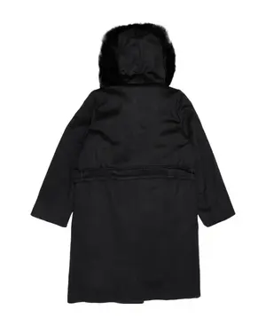 Max Mara Lace-up Hooded Coat - Black