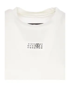 MAISON MARGIELA Short Sleeve Crewneck T-shirt With Numeric Signature Patch - White