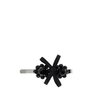 Simone Rocha Beaded Flower Hair Clip - Black
