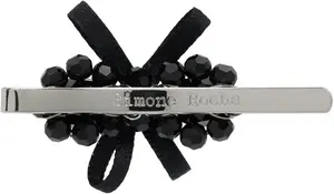Simone Rocha Beaded Flower Hair Clip - Black