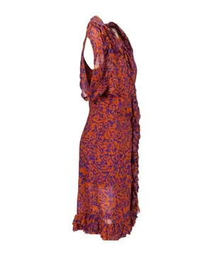 Dries Van Noten Ruffled Printed Midi Dress