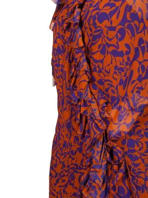 Dries Van Noten Ruffled Printed Midi Dress