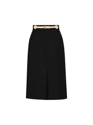 Valentino Garavani Valentino Belted Front Slit Skirt No