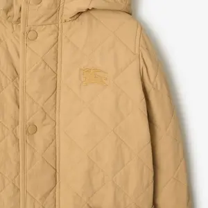 Burberry Equestrian Knight-embroidered Quilted Coat