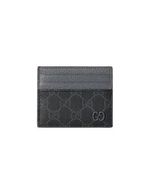 Gucci Monogrammed Card Holder - Black