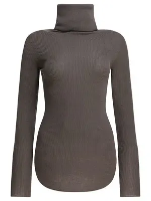 Rick Owens Ribbed Knit Turtleneck Sweater