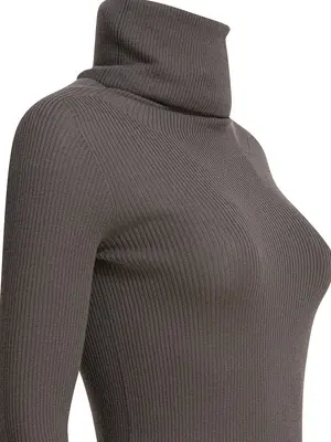 Rick Owens Ribbed Knit Turtleneck Sweater