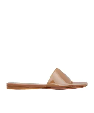 Amina Muaddi Bianca Transparent Vinyl Slippers - Latte