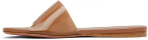 Amina Muaddi Bianca Transparent Vinyl Slippers - Latte