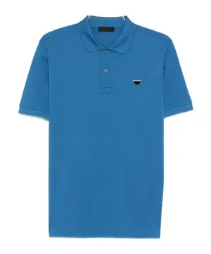 Prada Logo Plaque Short-sleeved Polo Shirt