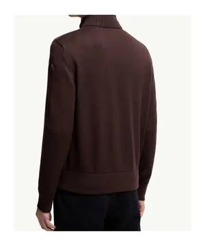 Moncler Logo Patch Suede Front Cardigan