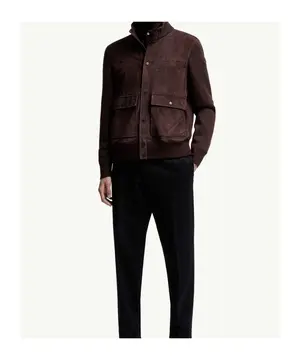 Moncler Logo Patch Suede Front Cardigan