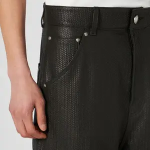 1989 STUDIO Intreccio Leather Cargo Pants