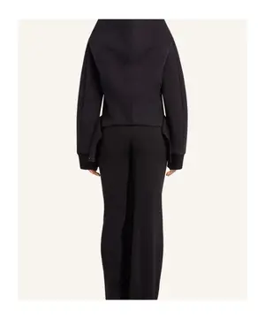 COURREGES Zip-up Hooded Cocoon Jacket - Black