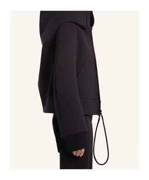 COURREGES Zip-up Hooded Cocoon Jacket - Black