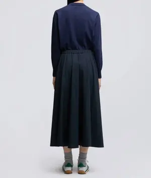 Aspesi Stretch Poplin Midi Skirt - Black