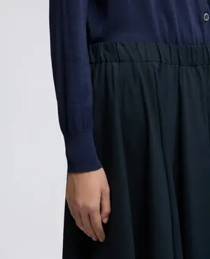 Aspesi Stretch Poplin Midi Skirt - Black