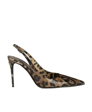 Dolce & Gabbana Leopard-printed Pointed-toe Slingbacks - Brown