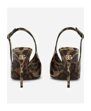 Dolce & Gabbana Leopard-printed Pointed-toe Slingbacks - Brown