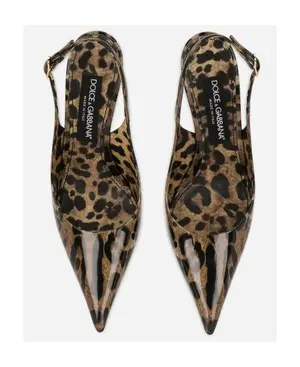Dolce & Gabbana Leopard-printed Pointed-toe Slingbacks - Brown