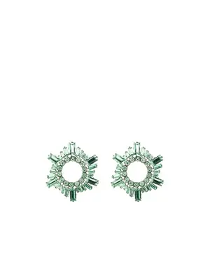 Amina Muaddi Begum Crystal Earrings - Green