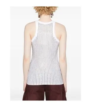 Attico Embellished Round Neck Vest