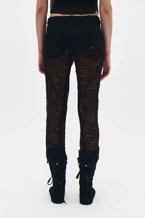 ANN DEMEULEMEESTER Lace Trousers With Self-tie Belt