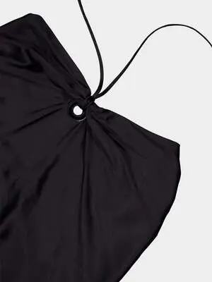FERRAGAMO Halterneck Asymmetrical Satin Dress