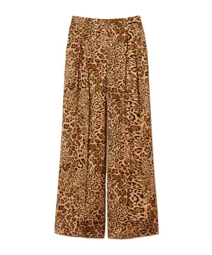 TWINSET Pleated Leopard Print Trousers