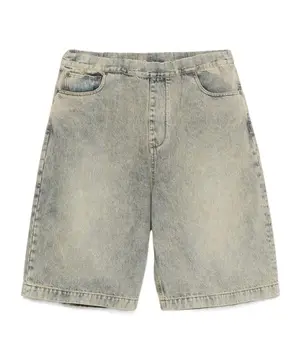 ENTIRE STUDIOS Straight Leg Denim Shorts - Gray
