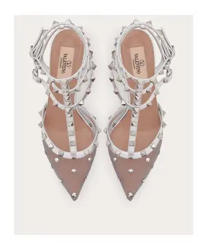 Valentino Garavani Rockstud Mesh Pump With Crystals And Straps 65mm