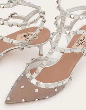 Valentino Garavani Rockstud Mesh Pump With Crystals And Straps 65mm