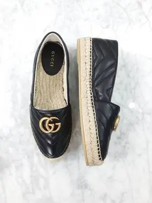 Gucci Leather Espadrille With Double G