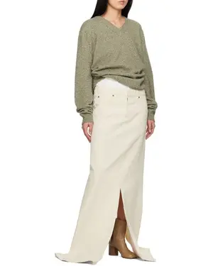MAISON MARGIELA Belted Denim Midi Skirt